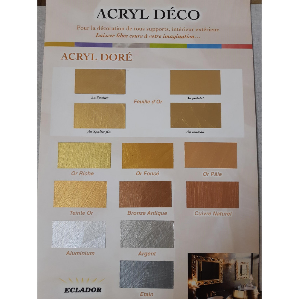 dorure métalisée nacrée Acryl doré Bronze antique