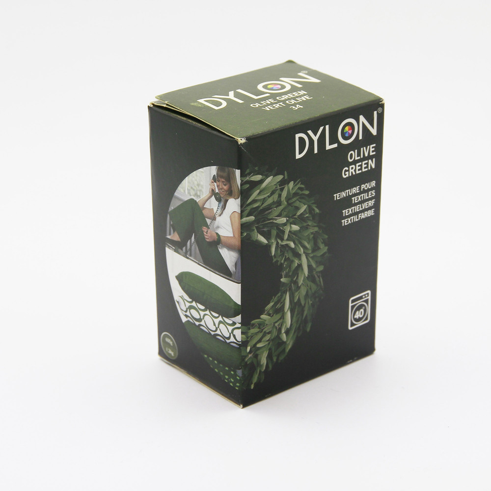 Teinture tissu DYLON vert olive - teinture pour linge et textile vert olive
